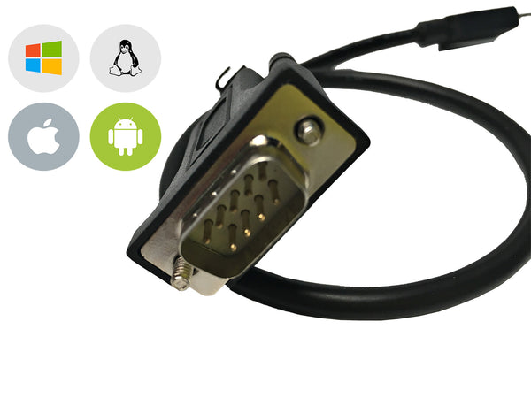 1Ft (1 Foot) USB Type C to Serial (RS-232) DB9 Cable with FTDI Chipset ...