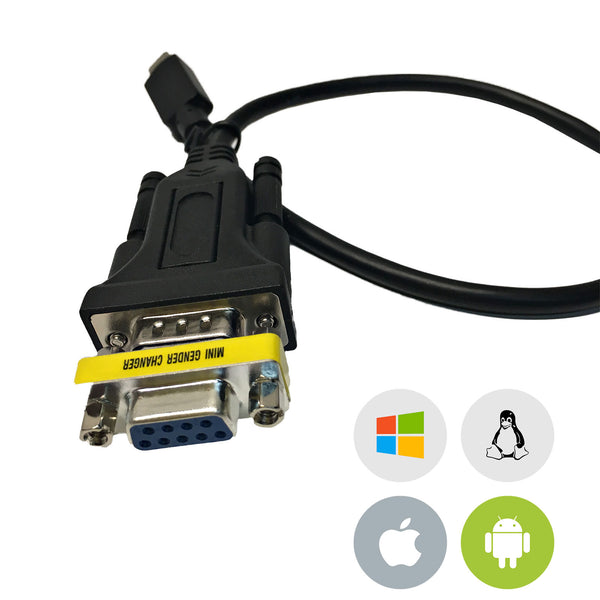 1Ft (1 Foot) USB Type C to Serial (RS-232) DB9 Cable with FTDI Chipset ...